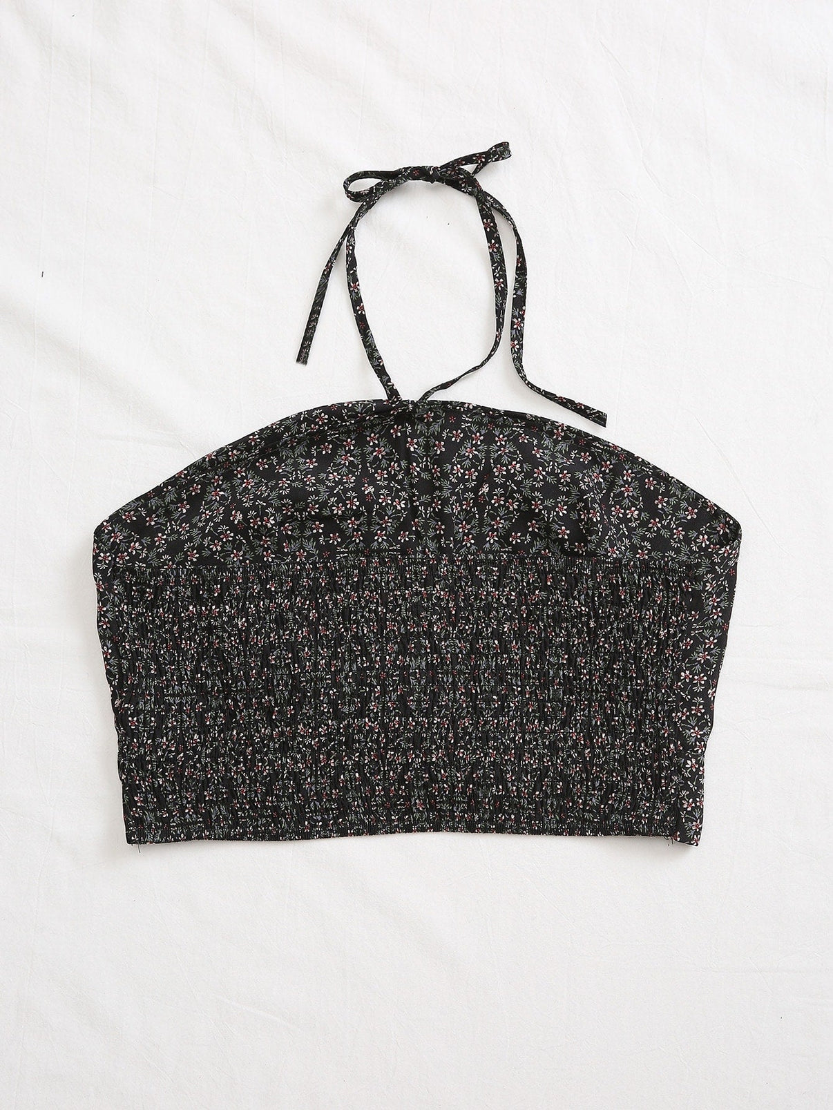 Cut Out Front Ditsy Floral Halter Top FD - Negative Apparel