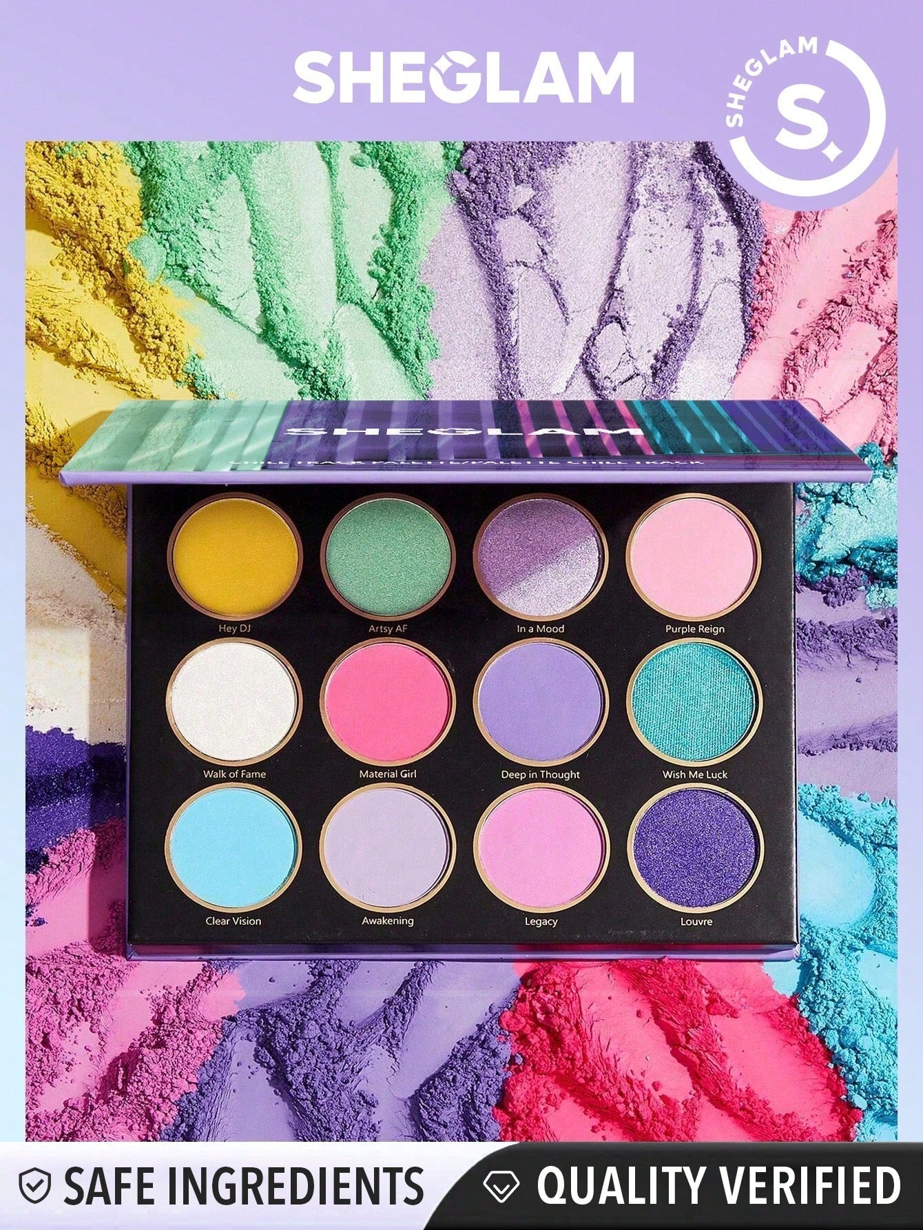 SHEGLAM Chill Track Palette 12-Clolor Shimmer Metallic Matte Eyeshadow ...