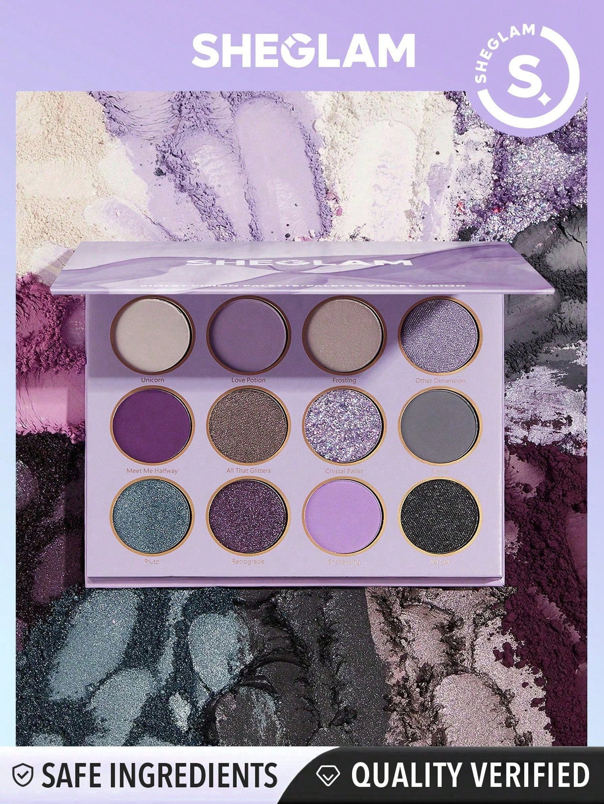SHEGLAM Violet Vision Palette 12-Clolor Matte Shimmer Eyeshadow Palette ...